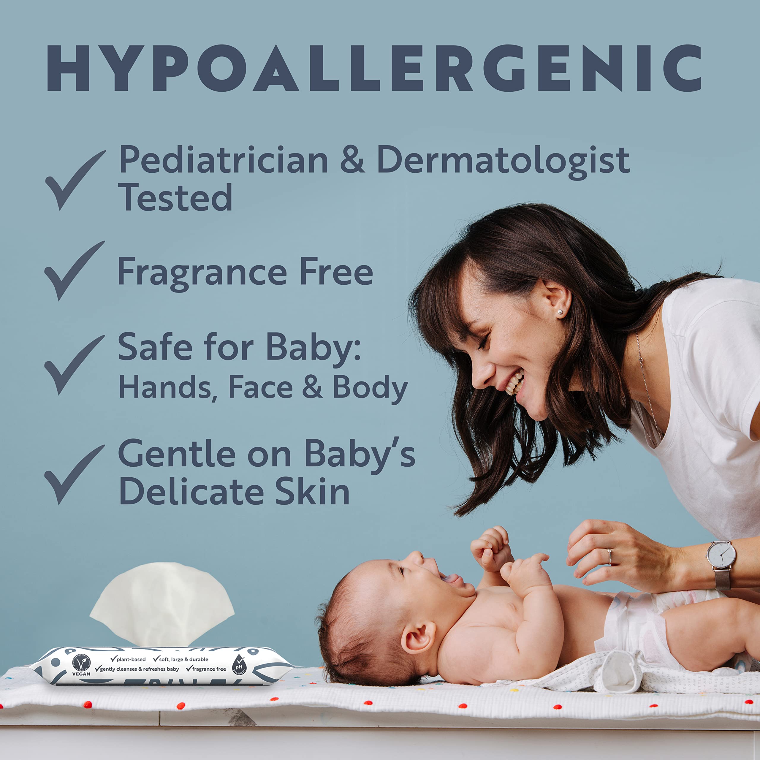 HEROLIFE Flushable & Biodegradable Baby Wipes, PlantBased, Hypoallergenic & FragranceFree, formulated with 99% water and plantderived ingredients ExtraLarge size 7.1β x 7.1β 3 packs of 40 wipes