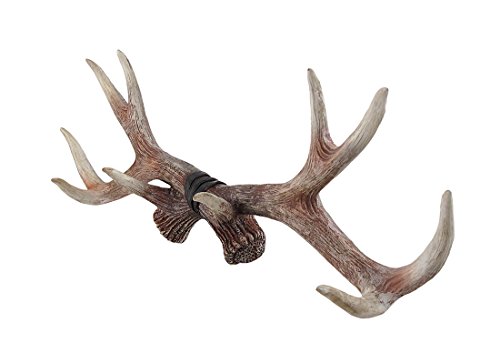 Zeckos 17 inch Lifelike Deer Antler Rack Decorative Hunting Cabin Natural Wall Hook