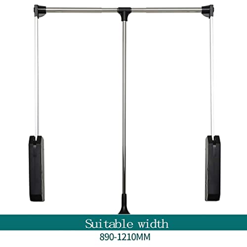 Floating Shelves Liftable Clothes Hanger Dormitory Clothes Bar Closet Hardware Pull-Down Clothes Rail Closet Pole Clothing Finishing Rack, Adjustable Width, Wall Mounting Industrial Wall Frame …