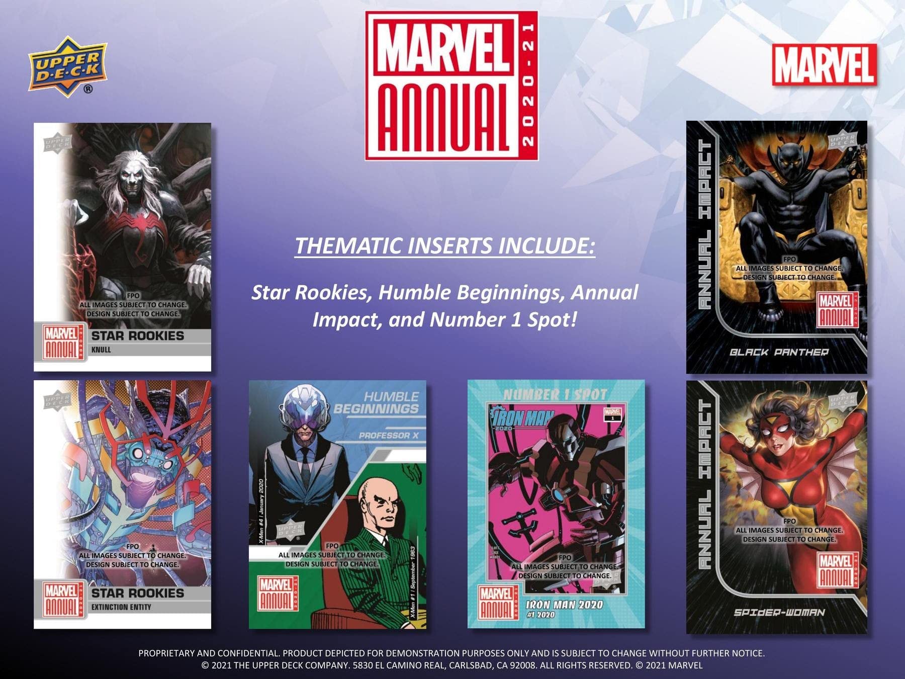 Marvel Annual Hobby Box (Upper Deck 2020/21) 16 Packs Per Box, 5 Cards Per Pack