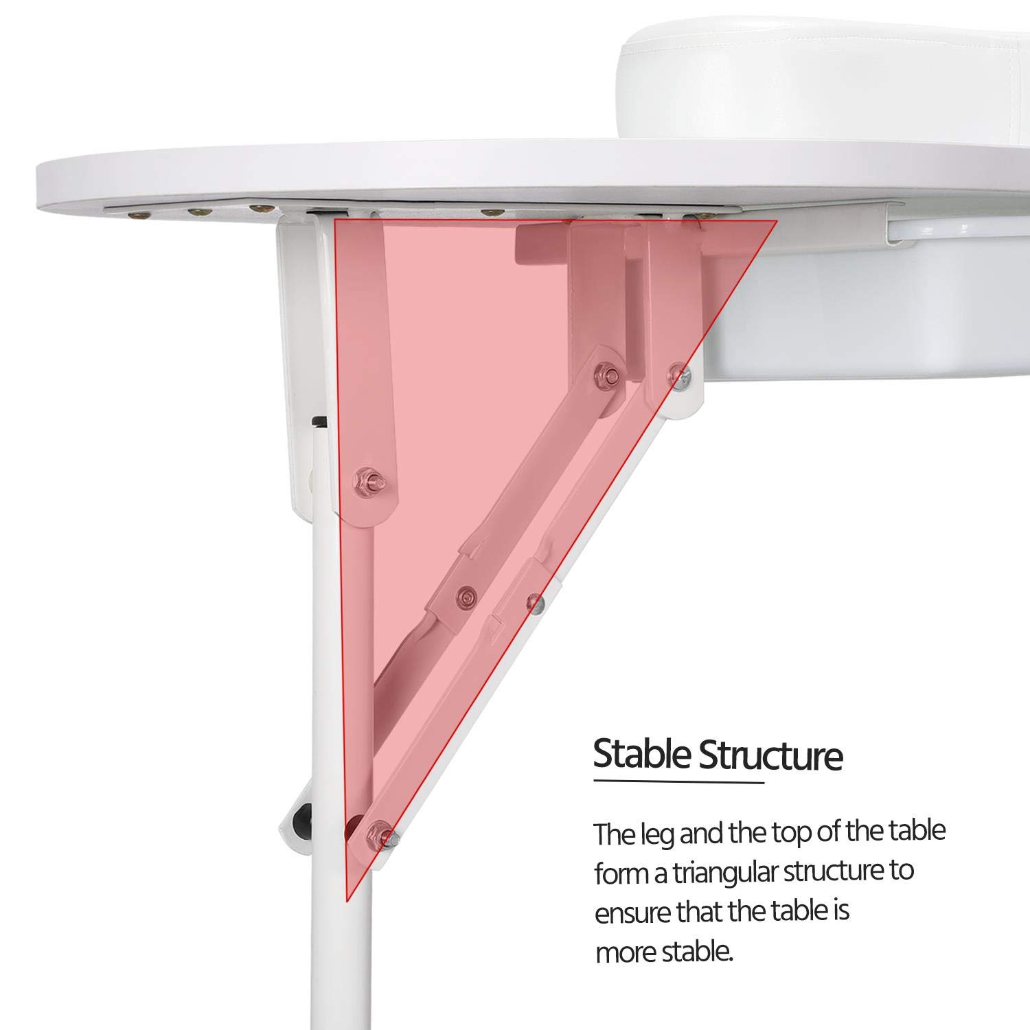 Yaheetech 37-inch Portable & Foldable Manicure Table Nail Desk Workstation with Large Drawer/Client Wrist Pad/Controllable Wheels/Carrying Case for Spa Beauty Salon White, 1 Count (Pack of 1)