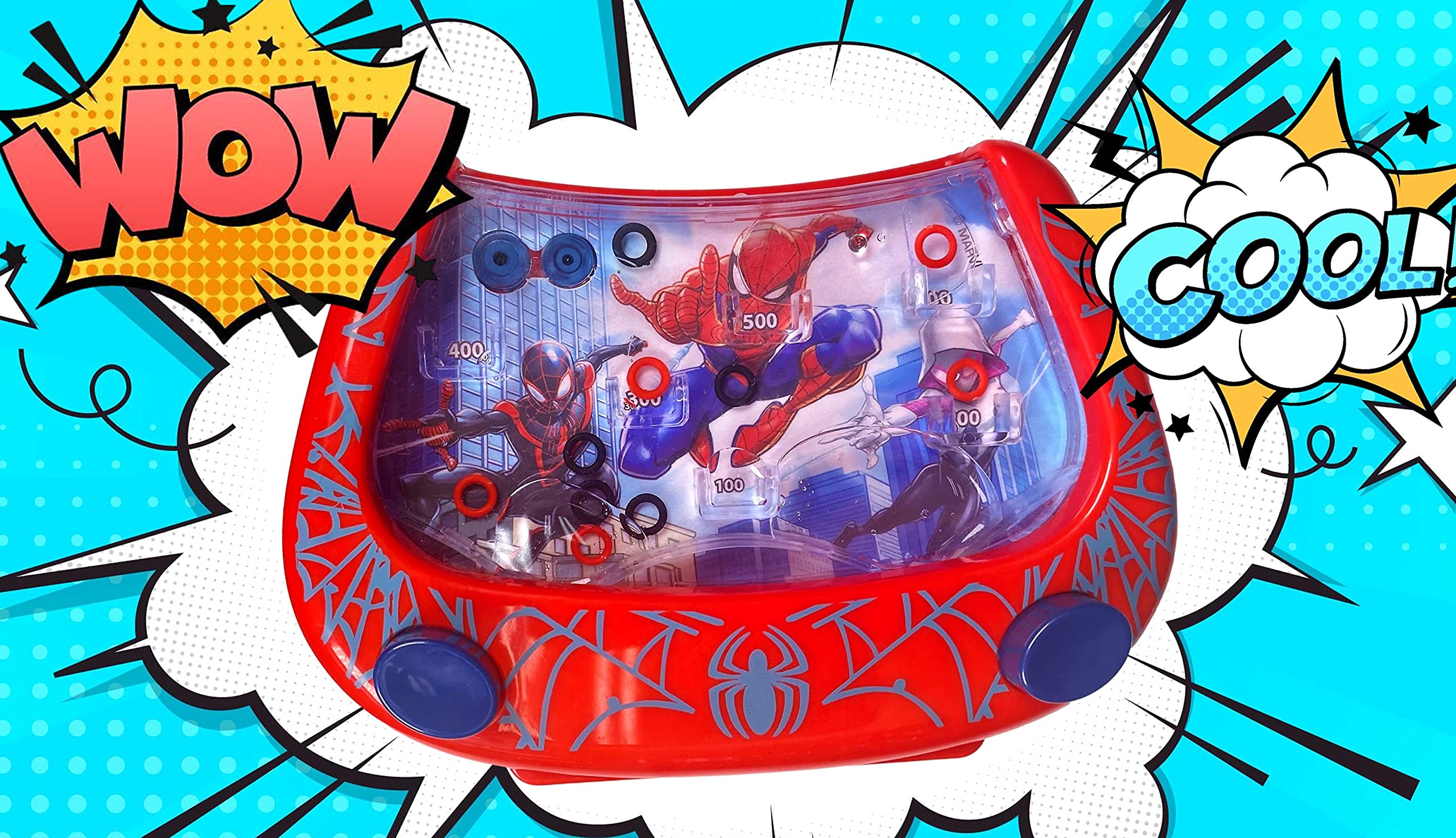 Marvel Classic Handheld Water Game (1 Unit Spiderman) Superhero Spiderman Style. Water Ring Arcade Toy Just Add Water. Stress Relief Fidget Toy for Kids and Adults. Game Toy. B-6901-1