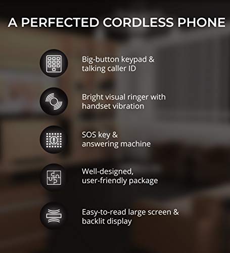 ClearSounds A700 Amplified Cordless Phone with Answering Machine - Supports DECT 6.0 Frequency, Multi-Line Operation, AC Power and Battery Operated