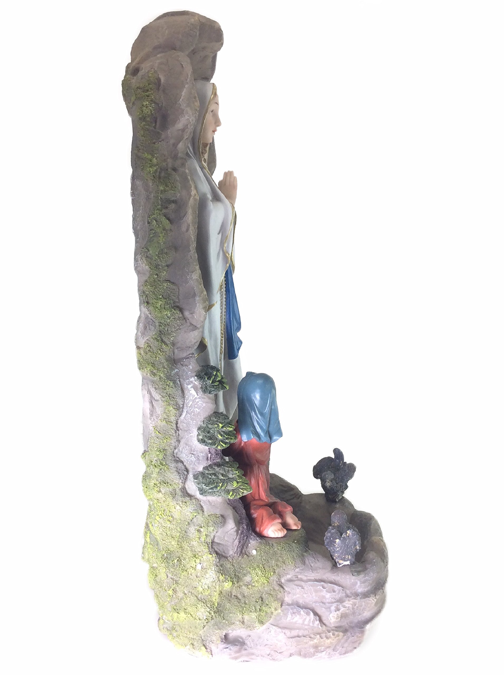 Luciana Collection 22" Our Lady of Lourdes Hand Painted Resin Outdoor Garden Statue Water-Based