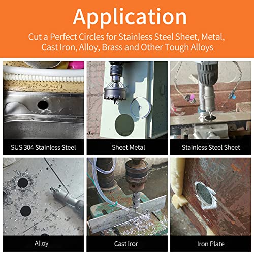 Meccion TCT Carbide Hole Saw Drill Bit 75mm 2-15/16" Heavy Duty Industrial Grade Hole Cutter for Stainless Steel, Metal, Alloy, Cast Iron, Copper