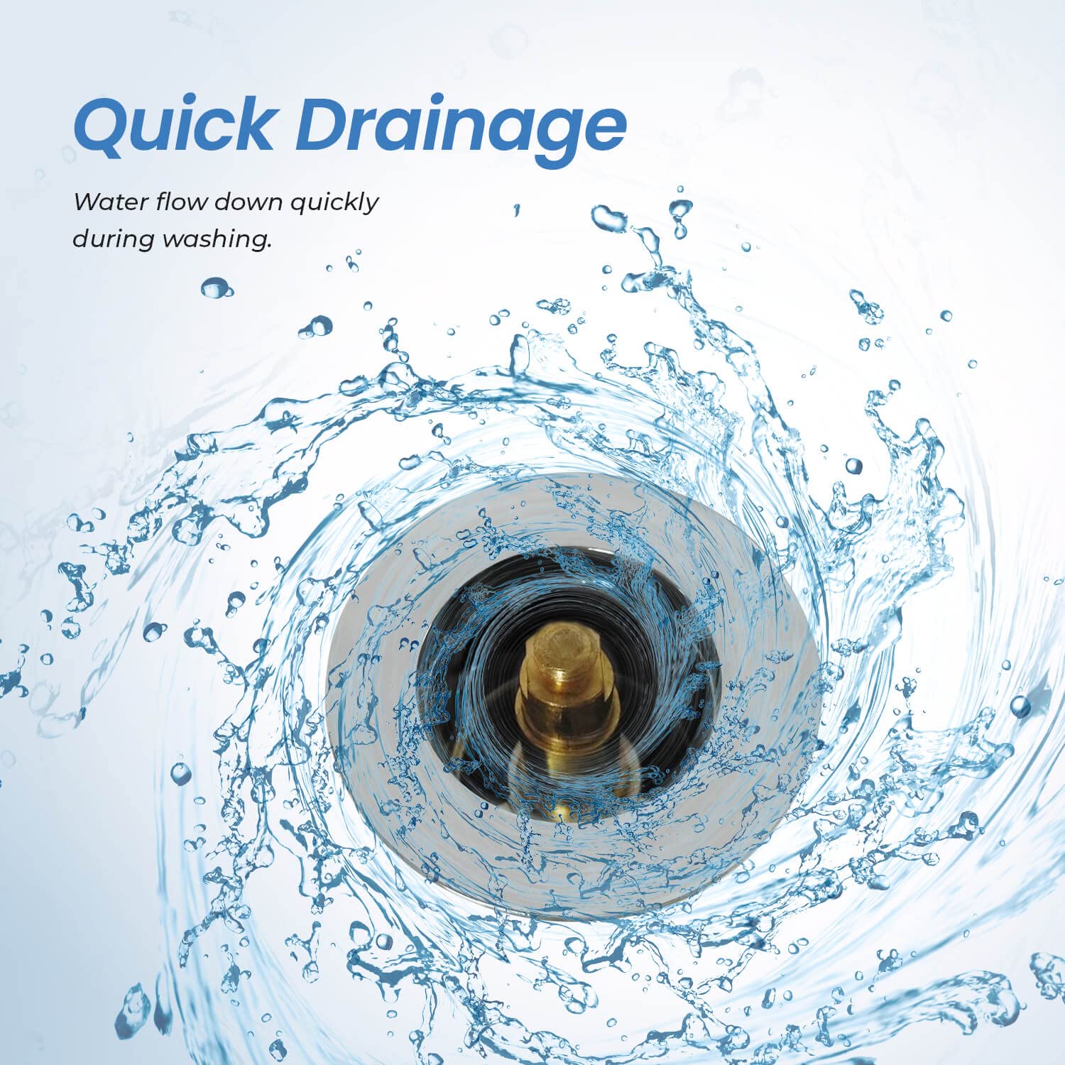 KIBI Bathroom Sink Pop Up Drain Without Overflow (Full Cover) | Lavatory Vanity Drain Stopper (Brushed Gold) (KPW103)