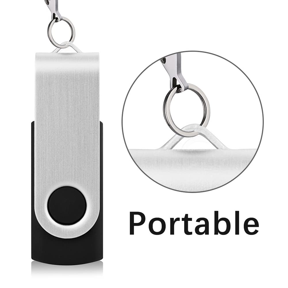 Bulk USB Flash Drive 10 Pack 512MB Flash Drive USB Drive 512 MB Thumb Drive Bulk Flash Drives Swivel Drive USB 2.0 (512MB 10PCS Black)