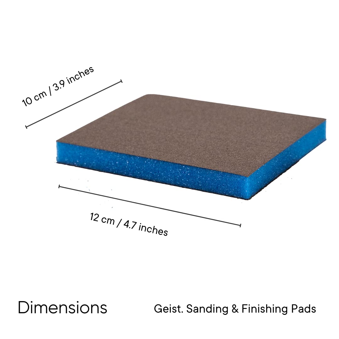 Geist. Double Sided Sanding & Finishing Pads | for use on Leather, Alcantara, Vinyl, Wood, Paints, fillers and Plastic Materials |
to Smooth and Prepare Surfaces | Pack of 2