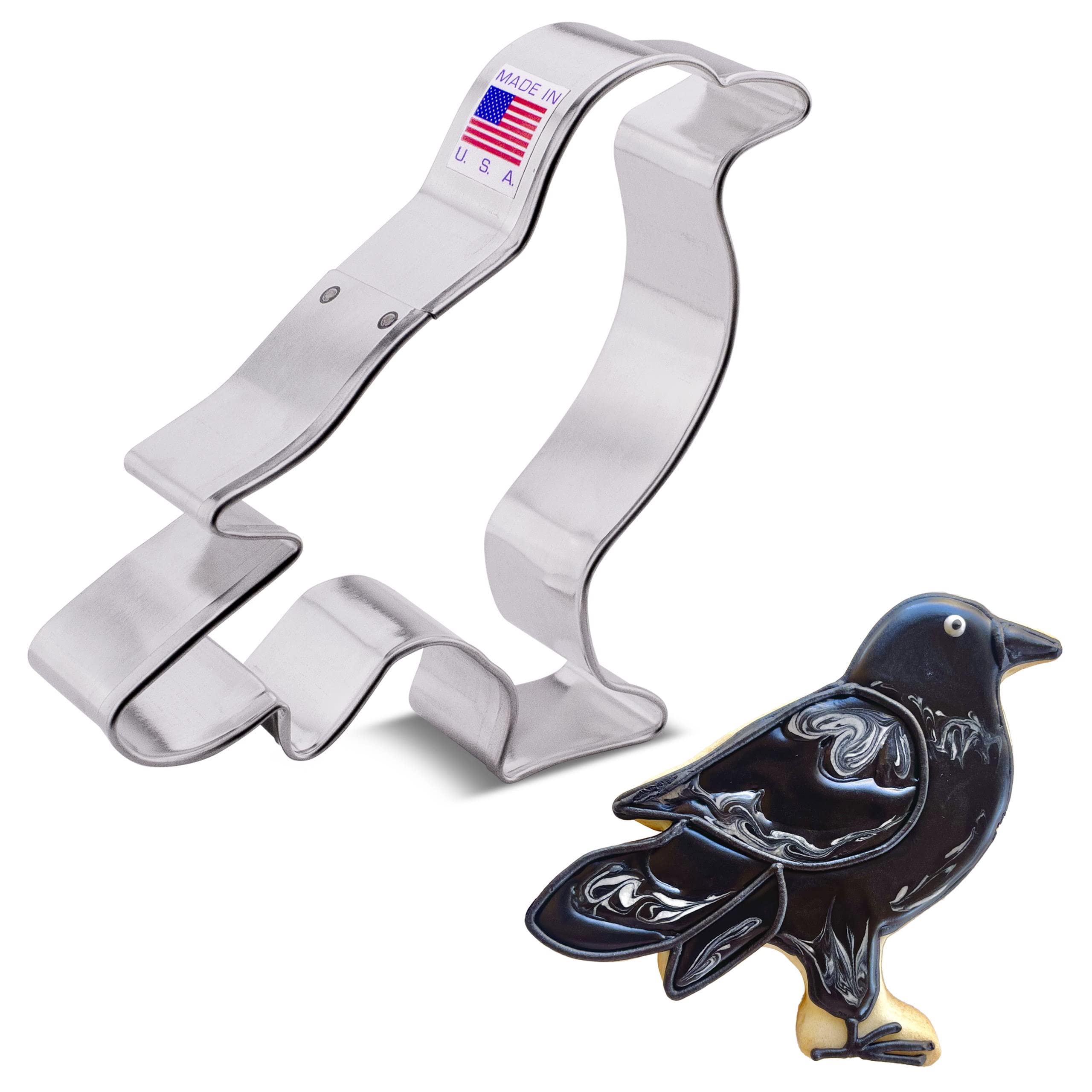 Crow Cookie Cutter, 4.15" Made in USA by Ann Clark