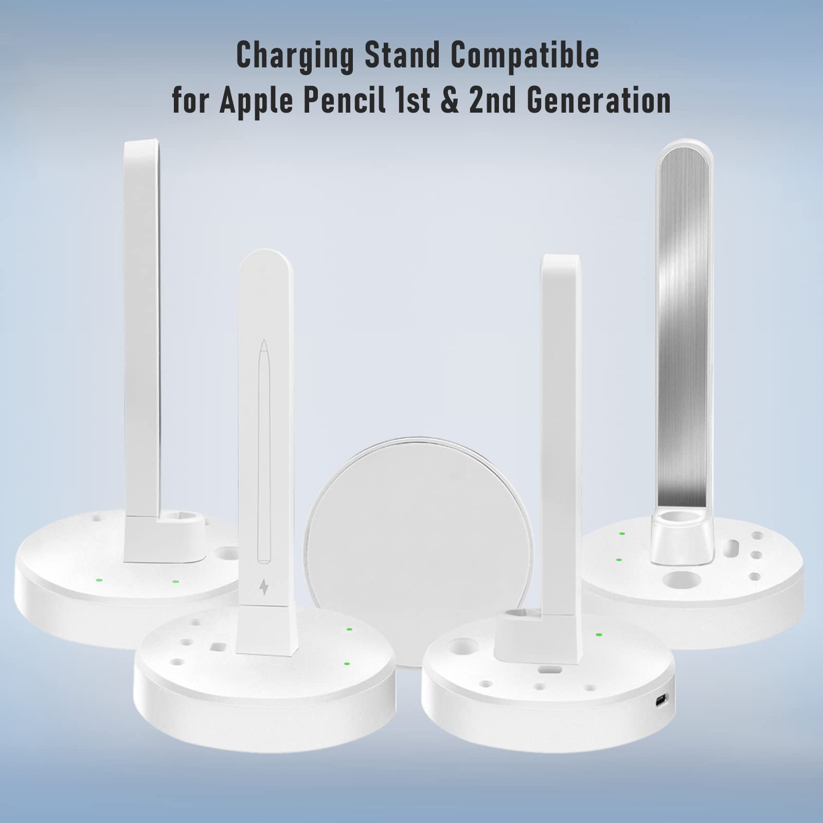 Charging Stand Compatible for Apple Pencil 1st & 2nd Generation,Magnetic Wireless Charging Holder for Apple Pencil , iPad Pen Charging Holder Stand for iPad Pencil 1st & 2nd Gen(White)