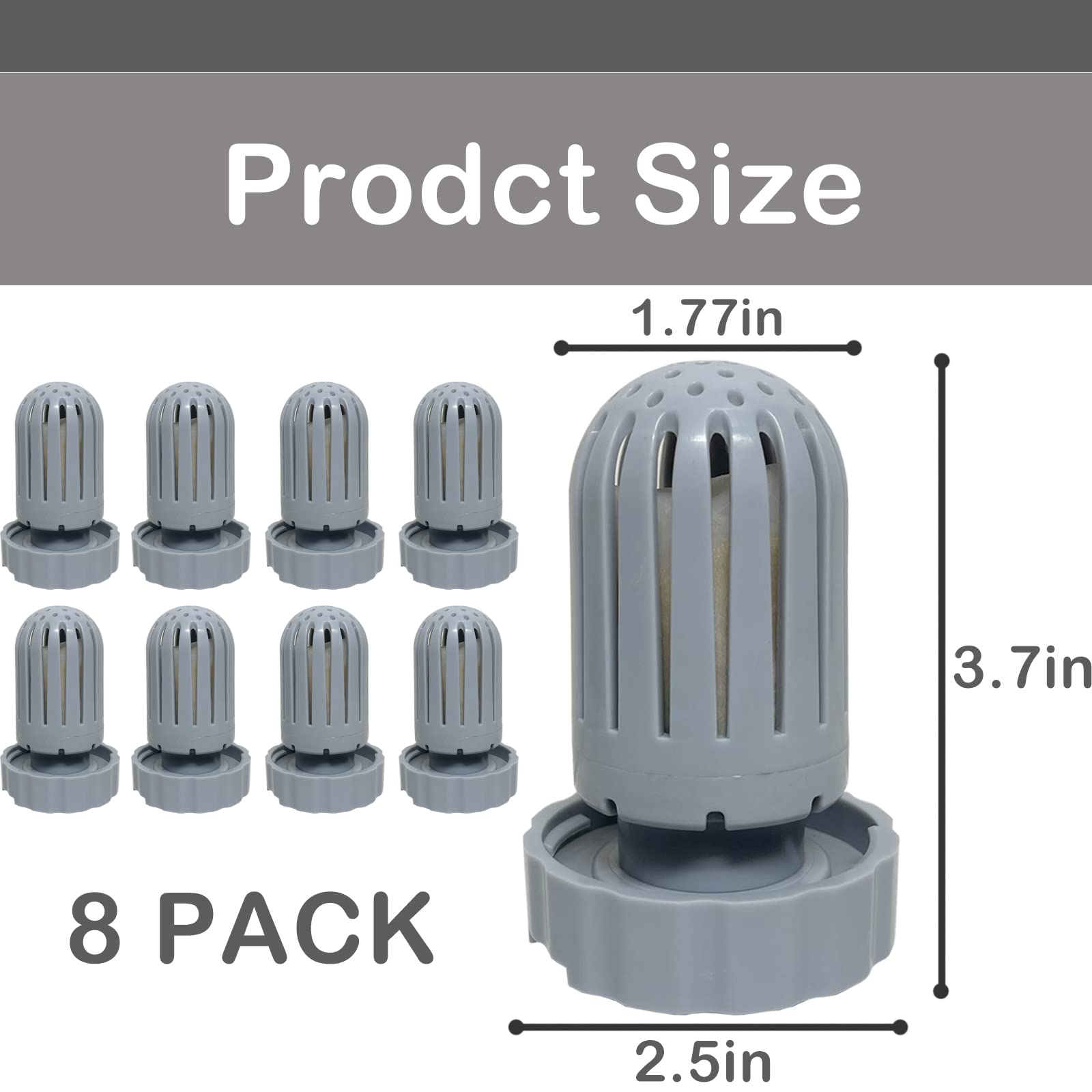 Macaberry Humidifier Demineralization Filters Compatible with Air Innovations HUMIDIF Humidifier, Demineralization Cartridge Replacement Silver 8 Pack