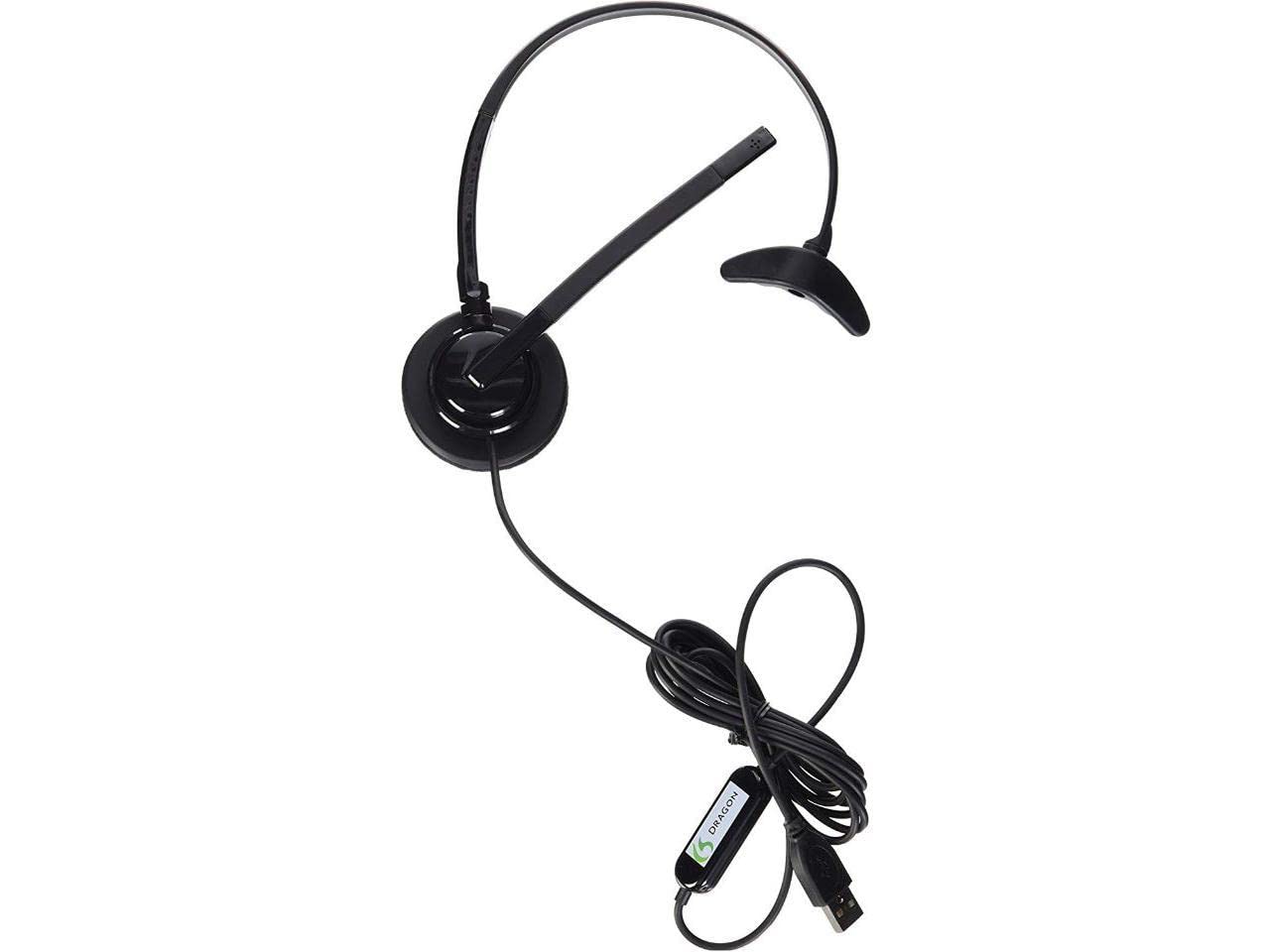 Nuance Dragon USB Headset, Dictate Documents and Control your PC – all by Voice, [PC Disc], Black