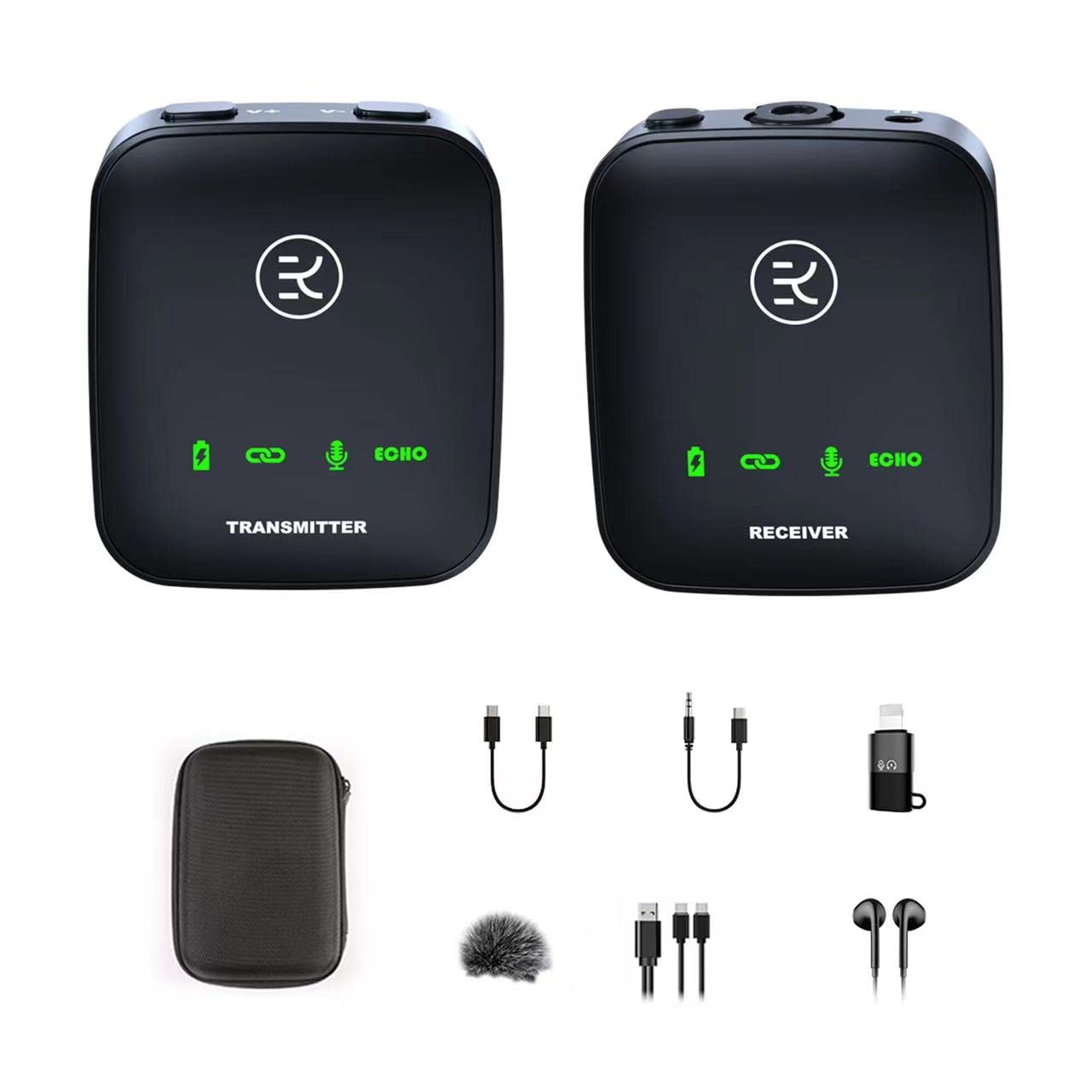 BeTIM Wireless Microphone, Lavalier Microphones Mini Mic with Transmitter and Receiver Real-time Monitoring for Vlogging,Podcast,Video,Recording,Phones,Camcorders (One Channel)