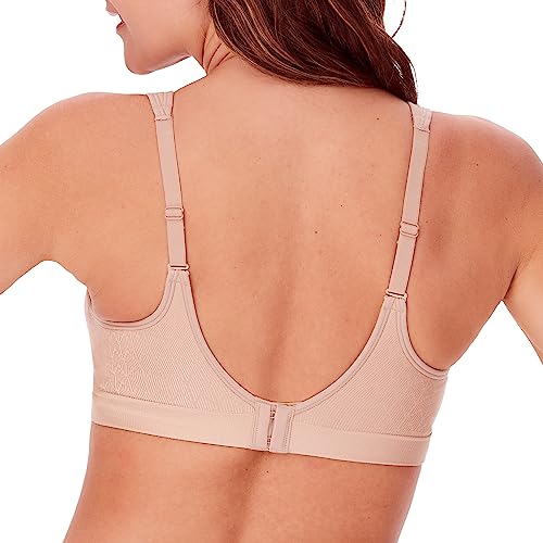Bali Womens Comfort Revolution Wireless Bra, Full-coverage Wirefree Cool Fabric Full Coverage Bra, Almond Zag, 36B US