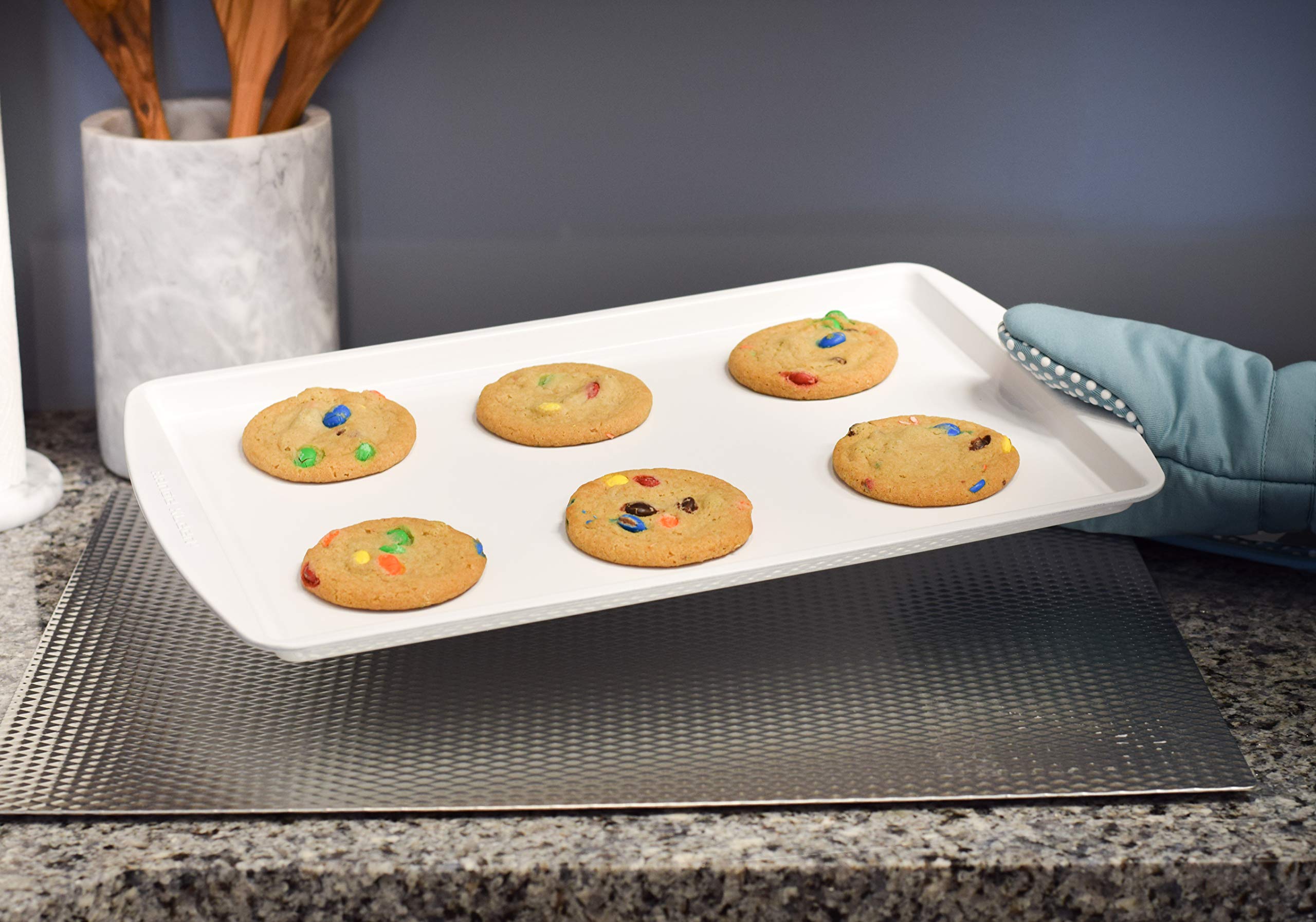 CeramaBake BC4010 Range Kleen Jelly Roll Cookie Sheet, 10 by 15-Inch, White