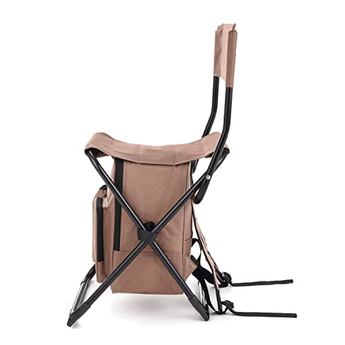 Arrowhead Outdoor Multi-Function 3-in-1 Compact Camp Chair: Backpack, Stool & Insulated Cooler, w/Bottle Holder & Storage Bag, External Pockets, Backrest, Fishing, Hiking, Heavy-Duty, USA-Based