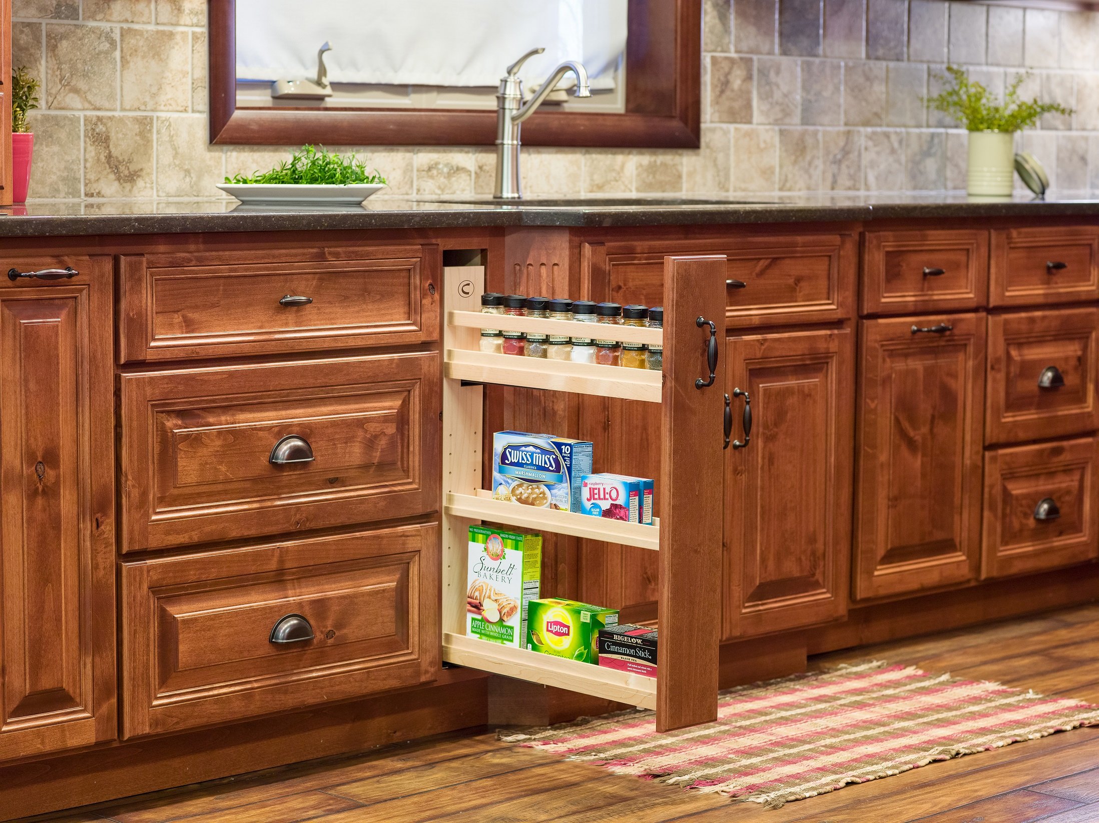 Century Components Cascade Series CASBO35PF Base Cabinet Pull-Out Kitchen Organizer 3-7/8"W x 26-3/4"H x 21-1/2"D - Baltic Birch - Blum Soft Close Slides