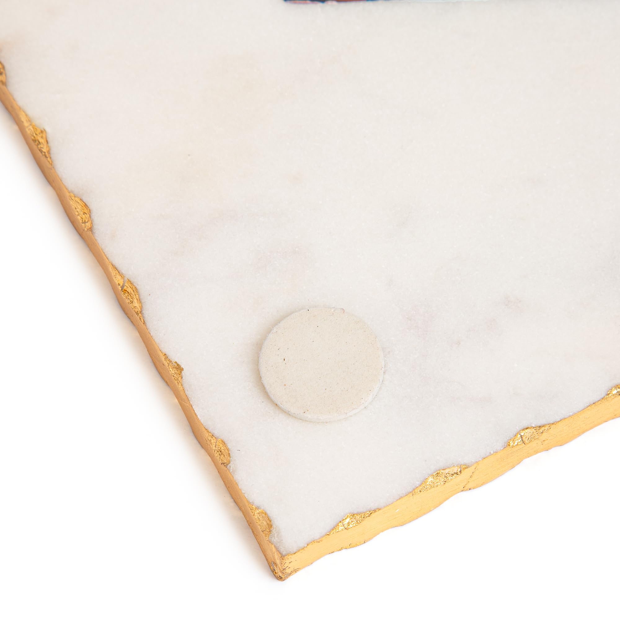 ecstassy Marble Cheese Server Square 11.25 Inches: 100% Natural Marble Charcuterie Board | Cheese Board | Marble Serving Platter | Cup Cake Platter with Gold Foiling