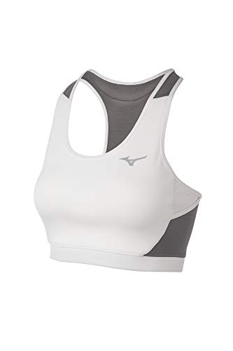 Mizuno Women's Alpha Mesh Back Bra, White-Grey, Medium