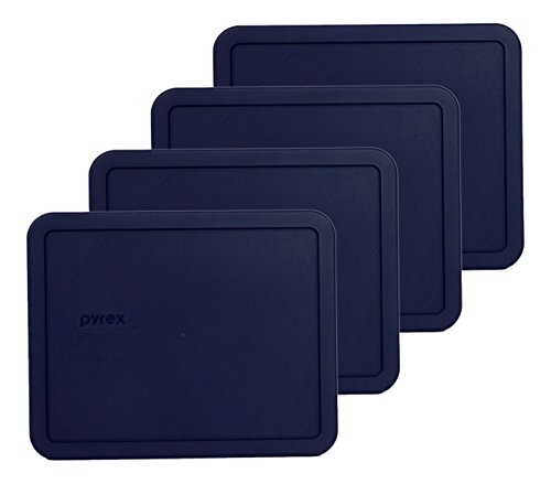 Pyrex 7212-PC 11-Cup Blue Replacement Food Storage Lid - 4 Pack Made in the USA