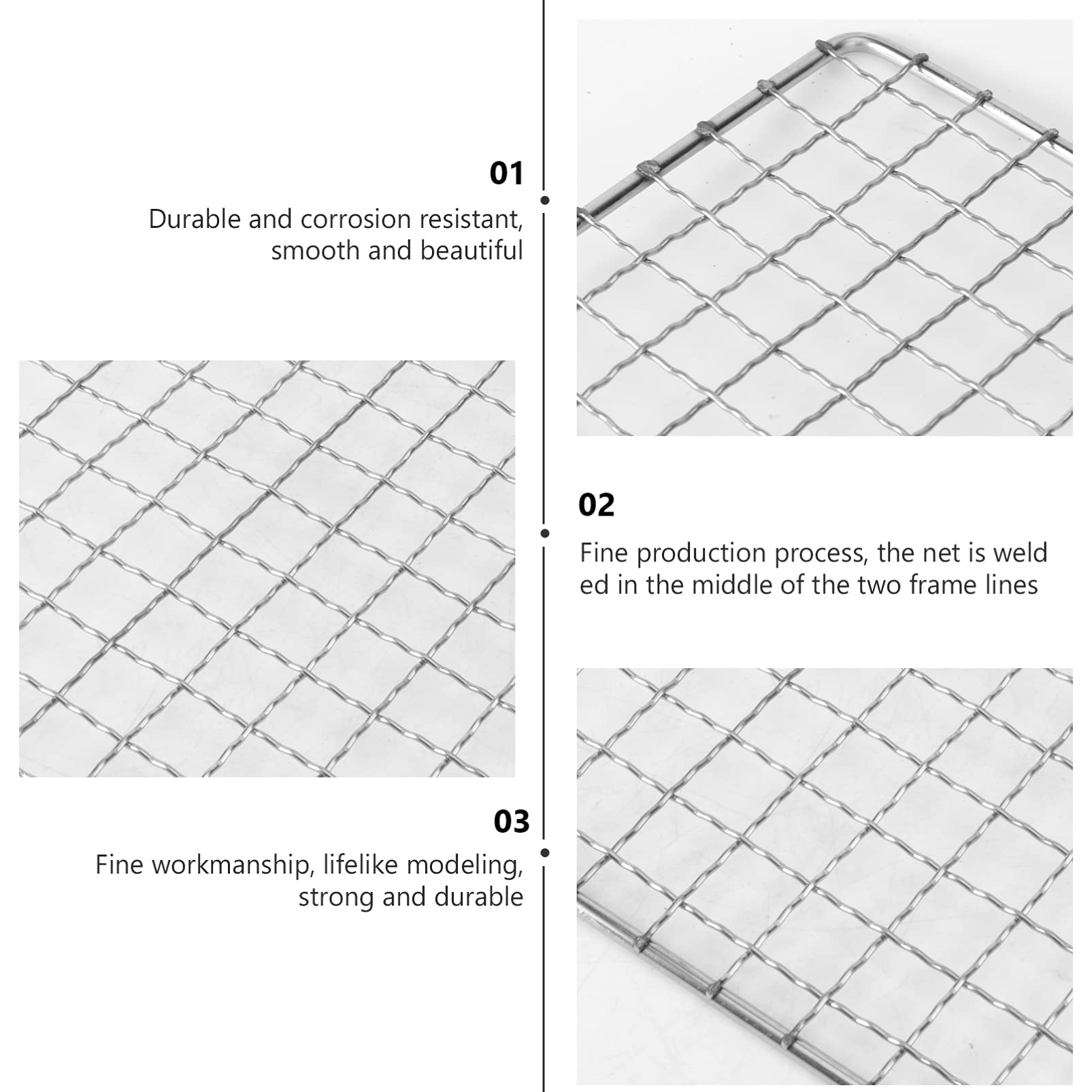 Cabilock Grill Net Bbq Grates Replacement Bbq Wire Mesh Stainless Steel Grill Grate Stainless Steel Bbq Grill Baking Rack for Oven Grill Rack Cooling and Baking Rack Component Barbecue