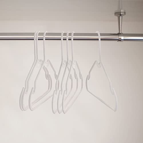 Elama Home 50 Piece Plastic Hanger Set with Notched Shoulders in White
