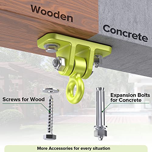 Swing Hangers for Wooden Sets Pack of 2 Heavy Duty Swingset Hardware with Locking Hooks for Porch, Patio, Playground Indoor/Outdoor by Highpro