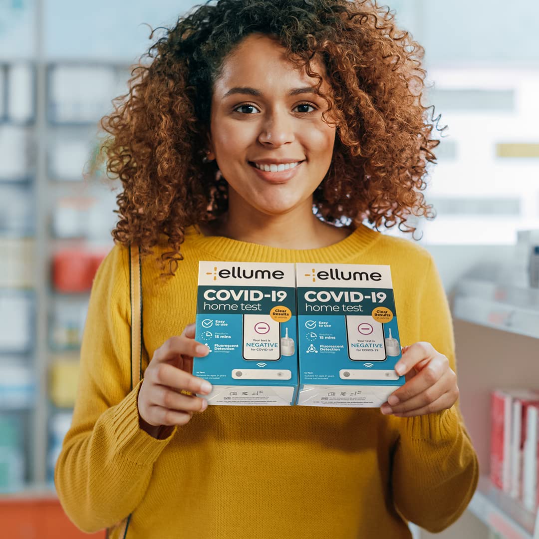 Ellume COVID-19 Home Test, 1 Pack, 1 Test Total, Results in 15 minutes to free mobile app, FDA Emergency Use Authorization