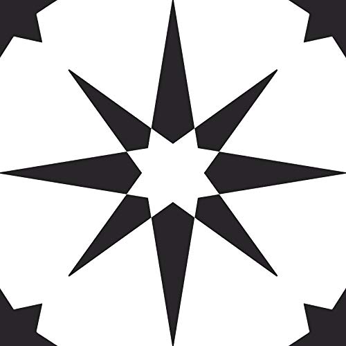 FloorPops FP2948 Altair Peel & Stick Floor Tiles, Black & FP2480 Comet Peel & Stick Floor Tiles, Black