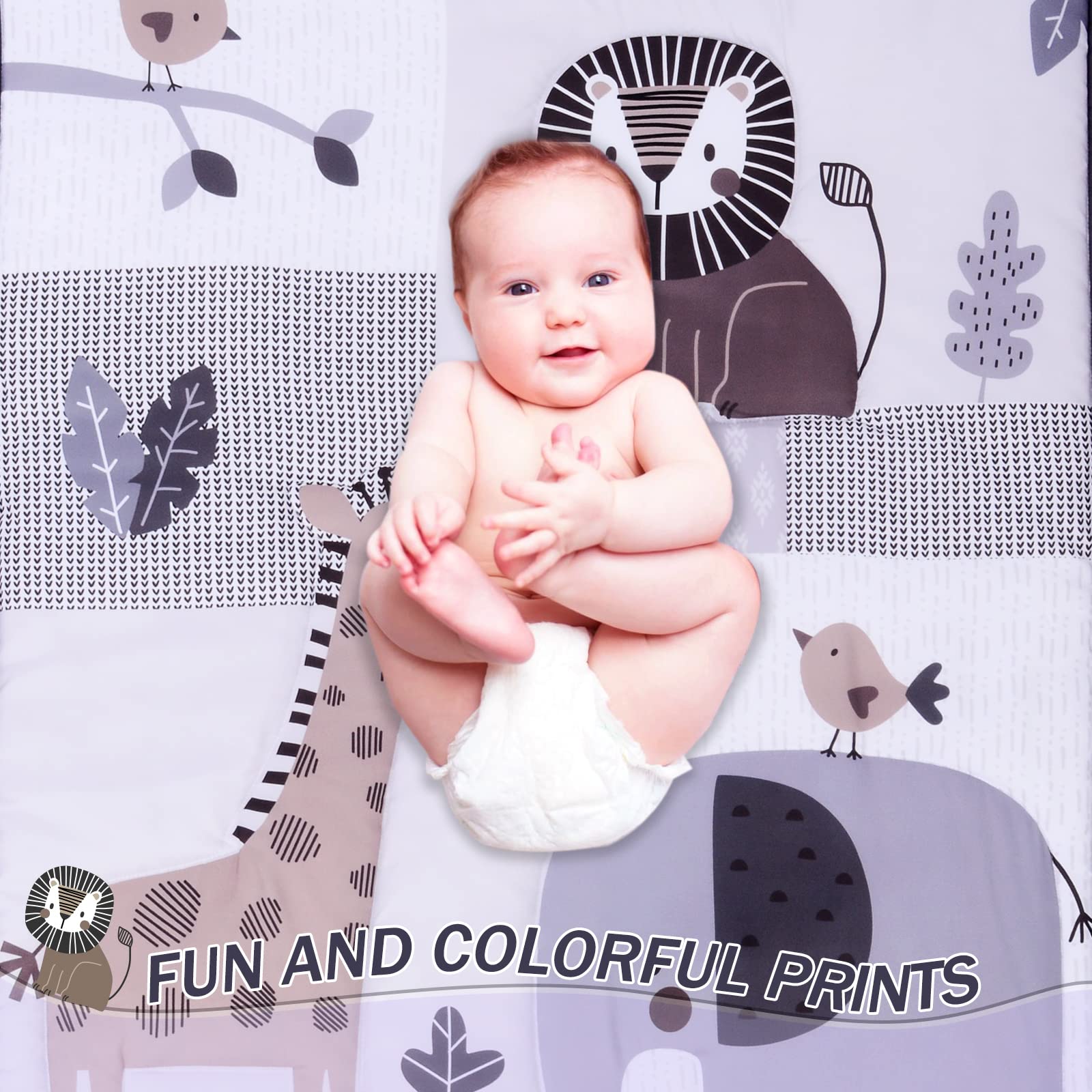 Cloele Baby Boy Crib Bedding Set 4 Piece Space Baby Comforter Bed Set Includes Crib Skirt Crib Quilt Fitted Sheet Toddler Pillowcase - Rocket Soft Nursery Bedding Set for Boys