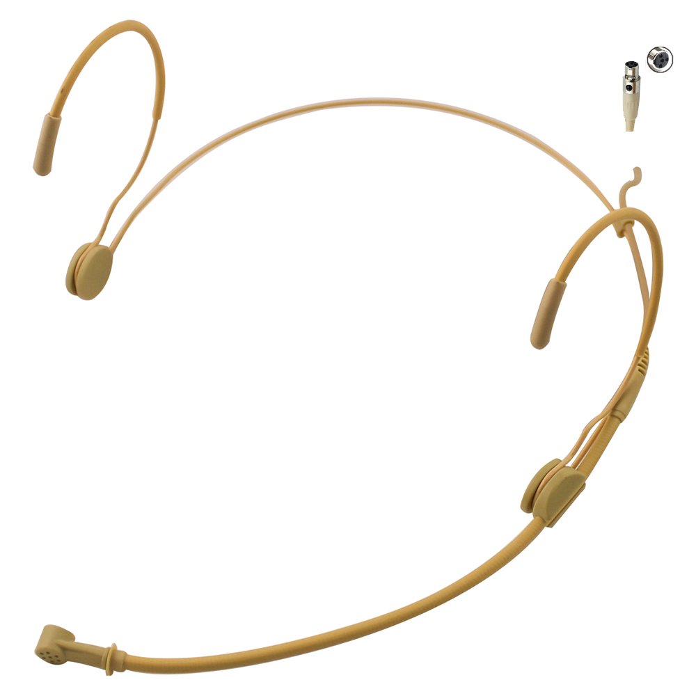 J K MIC-J 069 Earhook Headworn Headset Unidirectional Microphone Compatible with Shure Wireless Bodypack Transmitter - Mini XLR TA4F Plug