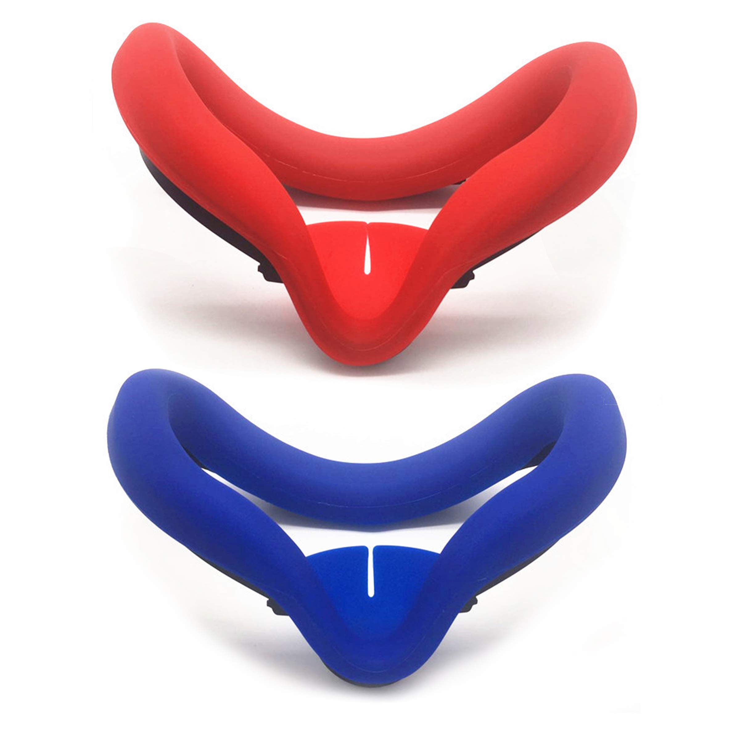Silicone Cover Eye Pad for Oculu Quet 2 VR Headset,Face Cushion Pad Replacement for Oculus Quest 2 Headset Sweatproof Lightproof, Washable Face Pad VR Accessories(Blue+Res)