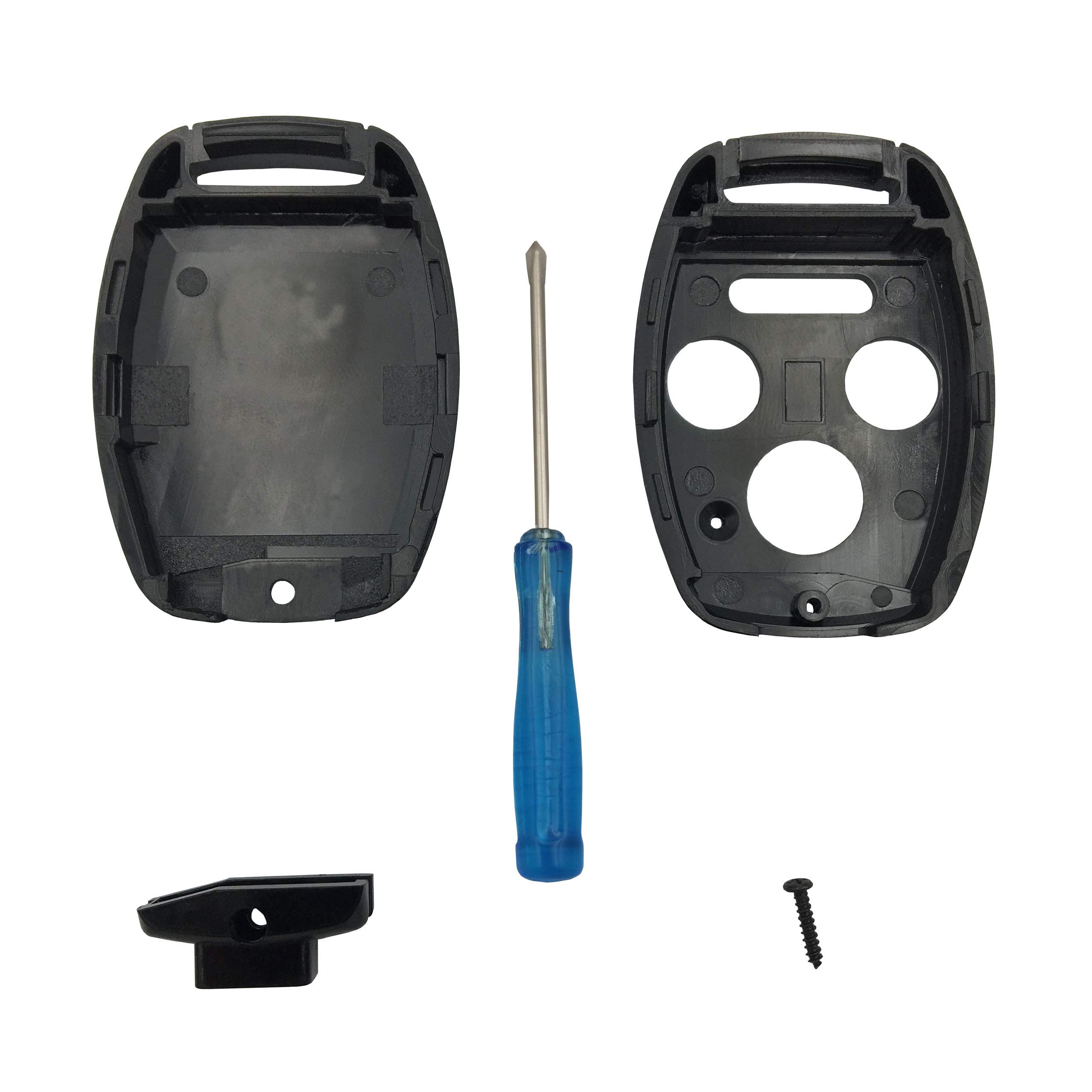 BINOWEN 4 Buttons Replacement for Keyless Entry Smart Remote Control Key Fob Shell Case Fit for 2008-2012 Honda Accord 2006-2013 Honda Civic EX 2009-2015 Honda Pilot(2PCs)