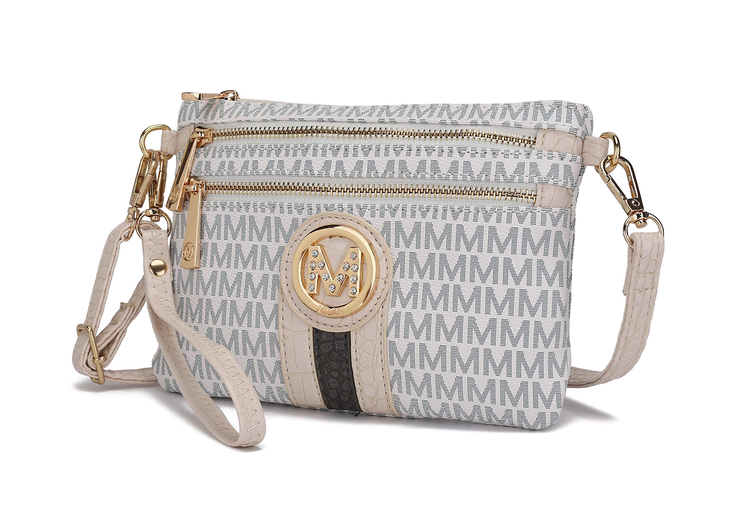 MKF Collection Women Crossbody Bag, Adjustable Strap Small WristletHandbag Shoulder Bag By Mia K