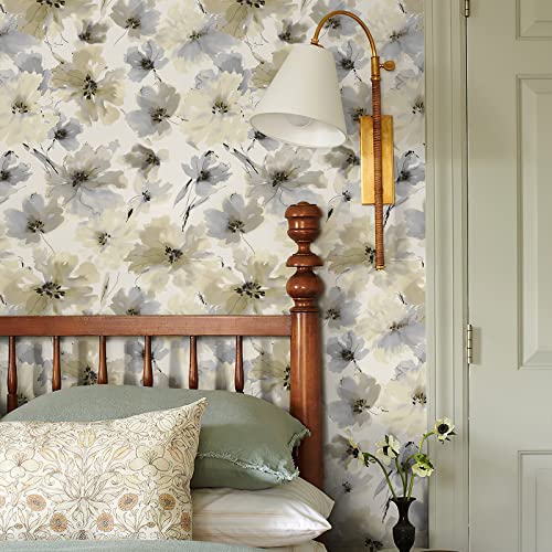 JiffDiff Watercolor Flower Peel and Stick Wallpaper Floral Peel and Stick Wallpaper Honey Wheat Yellow Wallpaper Stick On Wallpaper