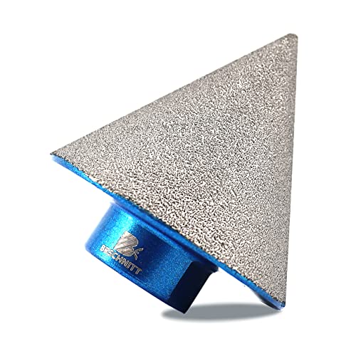 Diamond Beveling Chamfer Bits - BRSCHNITT Diamond Countersink Drill Bits 2"(50mm) for Enlarging,Polishing,Trimming,Rounding,Shaping the Exsit Holes of Marble Porcelain Tiles Granite with 5/8-11 Thread