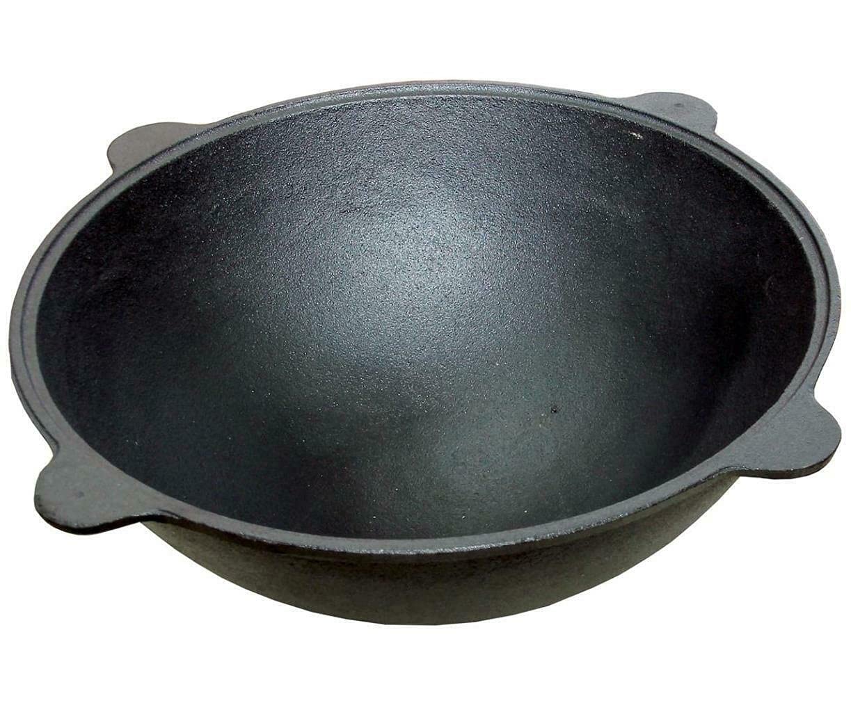 Free2Buy CKG Heavy Duty Cast Iron Казан Oven Tatar Dish Plov Плов Pot Mangal Making Cookware Kazan Insulated Double Handle with Lid Cooking Frying Pan – 22 L - Cooking Gifts