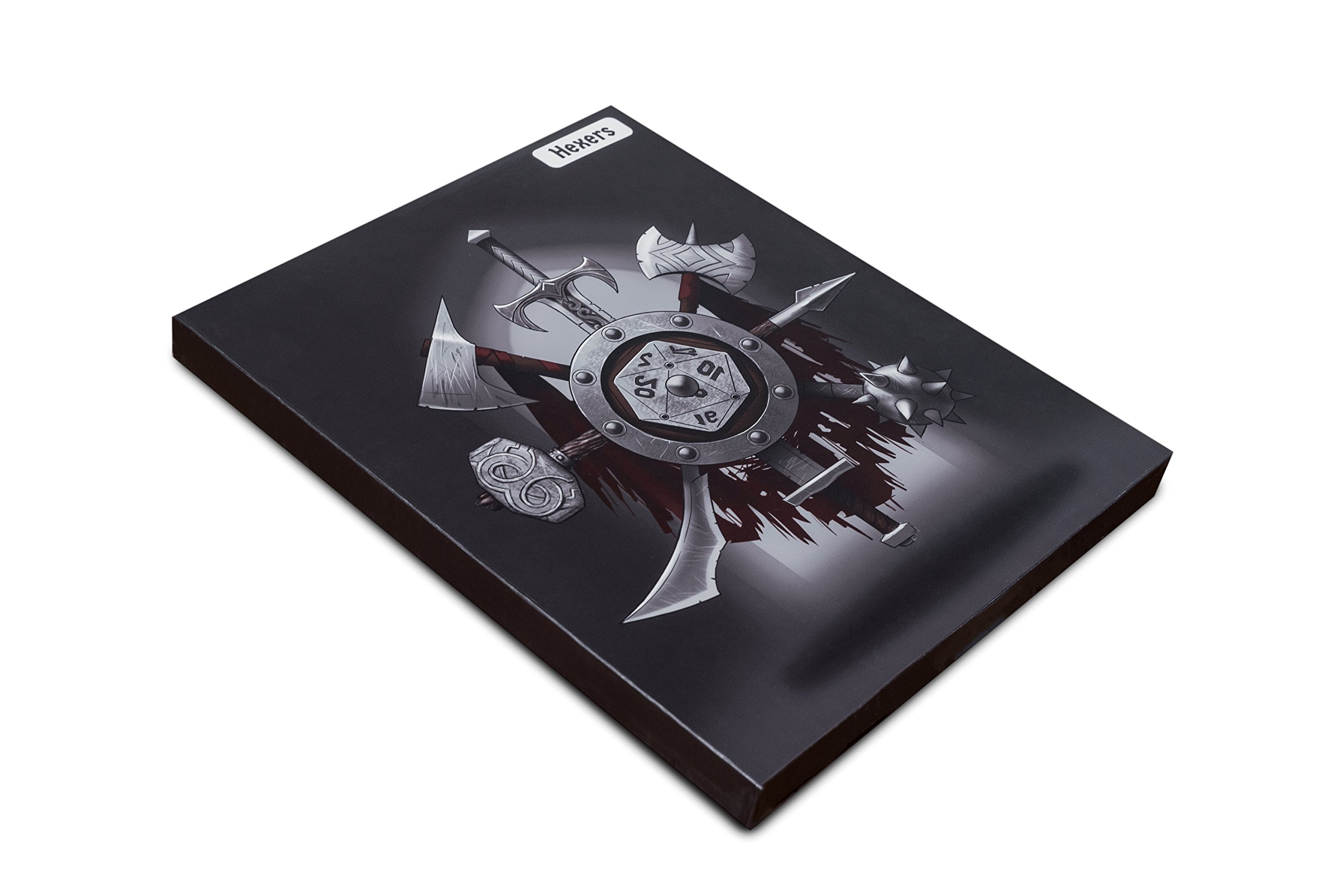 Hexers Game Master Screen, Compatible with Dungeons and Dragons, DND DM Pathfinder RPG Role-Playing, 4 Customizable Panels Inserts Included That Slide into The Pouches, Dry Erase Tracker Sheet