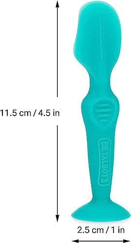 Talbot's Diaper Cream Soft Silicone Brush with Suction Base & Hygienic Case, Aqua, Mini Size, 2 Piece