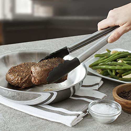 KitchenAid Universal Utility Serving and Silicone Tipped Stainless Steel Kitchen Tongs, Set of 3