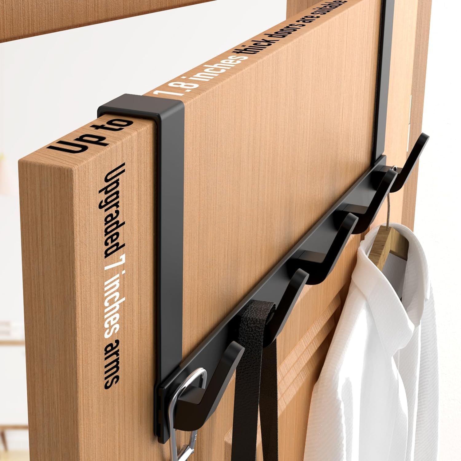 CHAUNCEY HOME Over The Door Hooks Hanger with Extended Arms - Bathroom Accessories and Towel Rack Organizer - 1 Pack,OB85