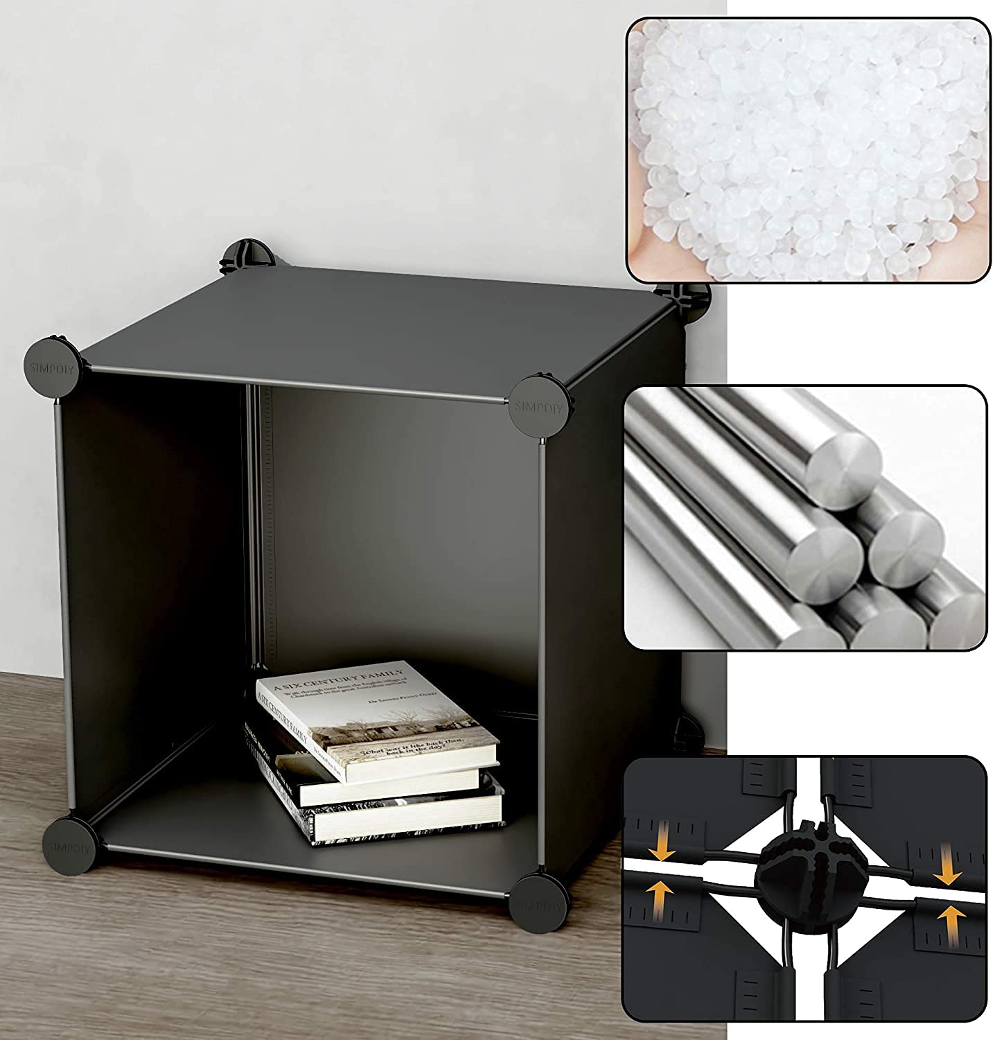 SIMPDIY 12 Storage Cube Organizer Bedroom Storage Shelves Closet Cube Bookcase with Zip Ties Bookshelf with Metal Hammer Modular Cubes Plastic Portable Organizer for Bedroom Kids Toy Home Storage