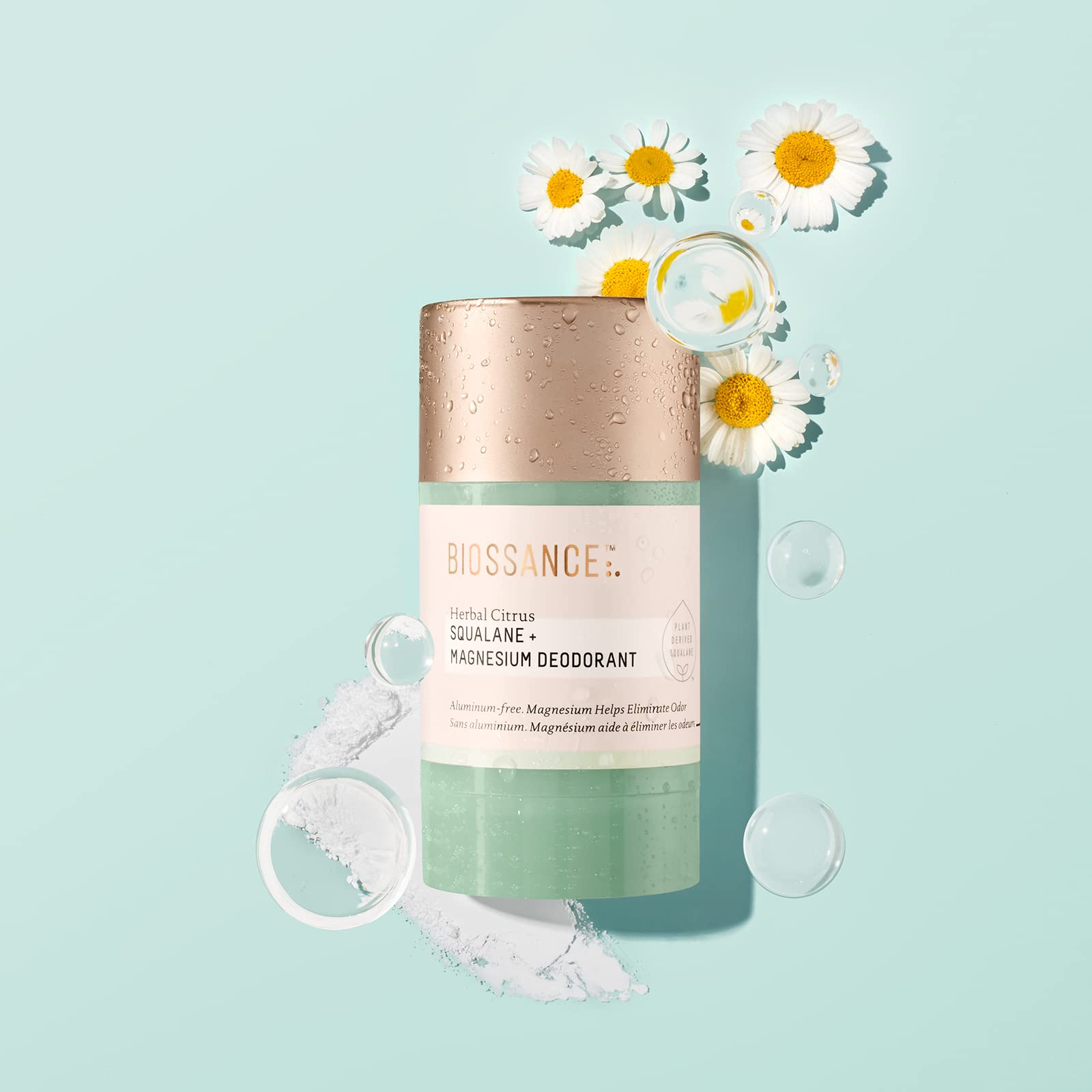 Biossance Squalane + Magnesium Deodorant. Aluminum-Free Formula that Neutralizes Odor and Moisture. 24-Hour Sweat Defense Glides on Smooth in a Citrus Scent (1.7 ounces)
