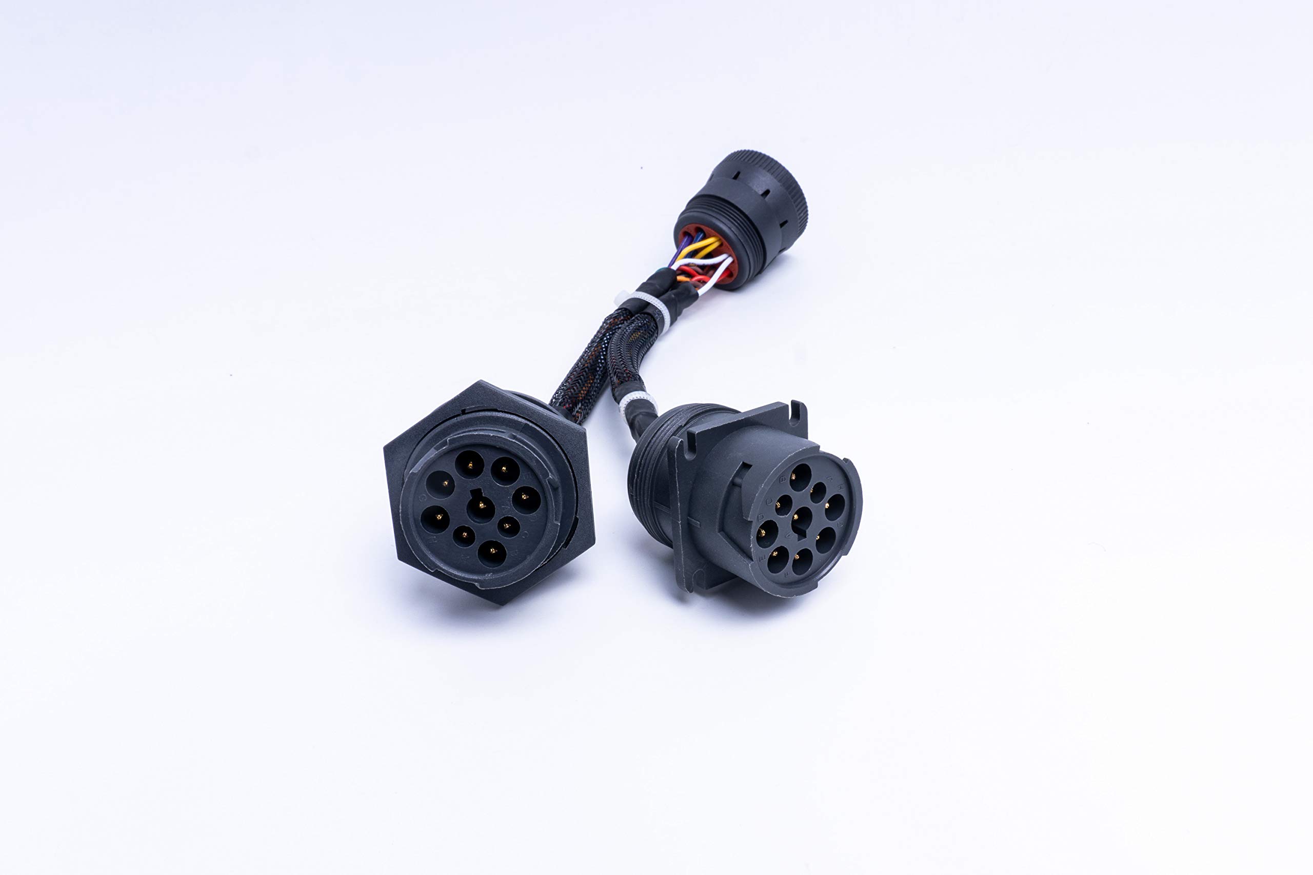 Black Type 1 J1939 9pin Splitter Y Cable Female to 2 Male for Truck Freightliner GPS ELD Tracker