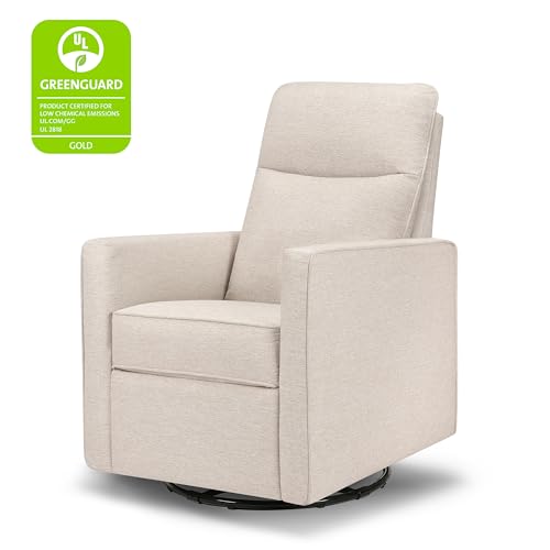 DaVinci Gabby Pillowback Swivel Glider in Beach, Greenguard Gold & CertiPUR-US Certified