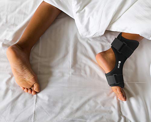 Copper Compression Plantar Fasciitis Night Splint - Drop Foot Orthopedic Brace and Dorsal Planter Fasciitis for Right or Left Foot. Night Splints Support Sleep, Recovery, Tendonitis, Arthritis