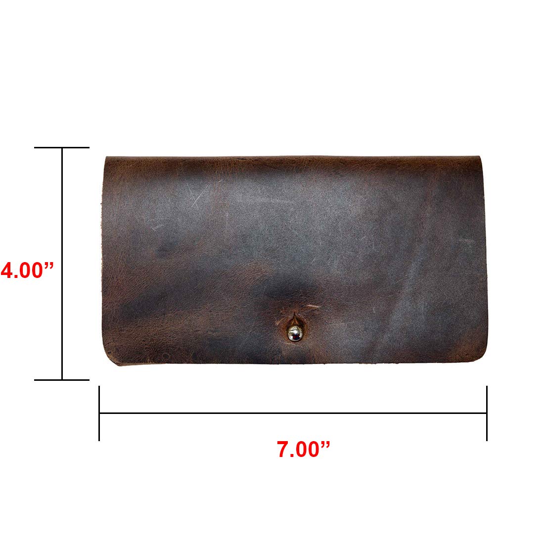 Hide & Drink, Leather Wallet, Holds Up to 4 Cards Plus Flat Bills & Coins/Pouch/Case/Purse/Cash, Handmade :: Bourbon Brown