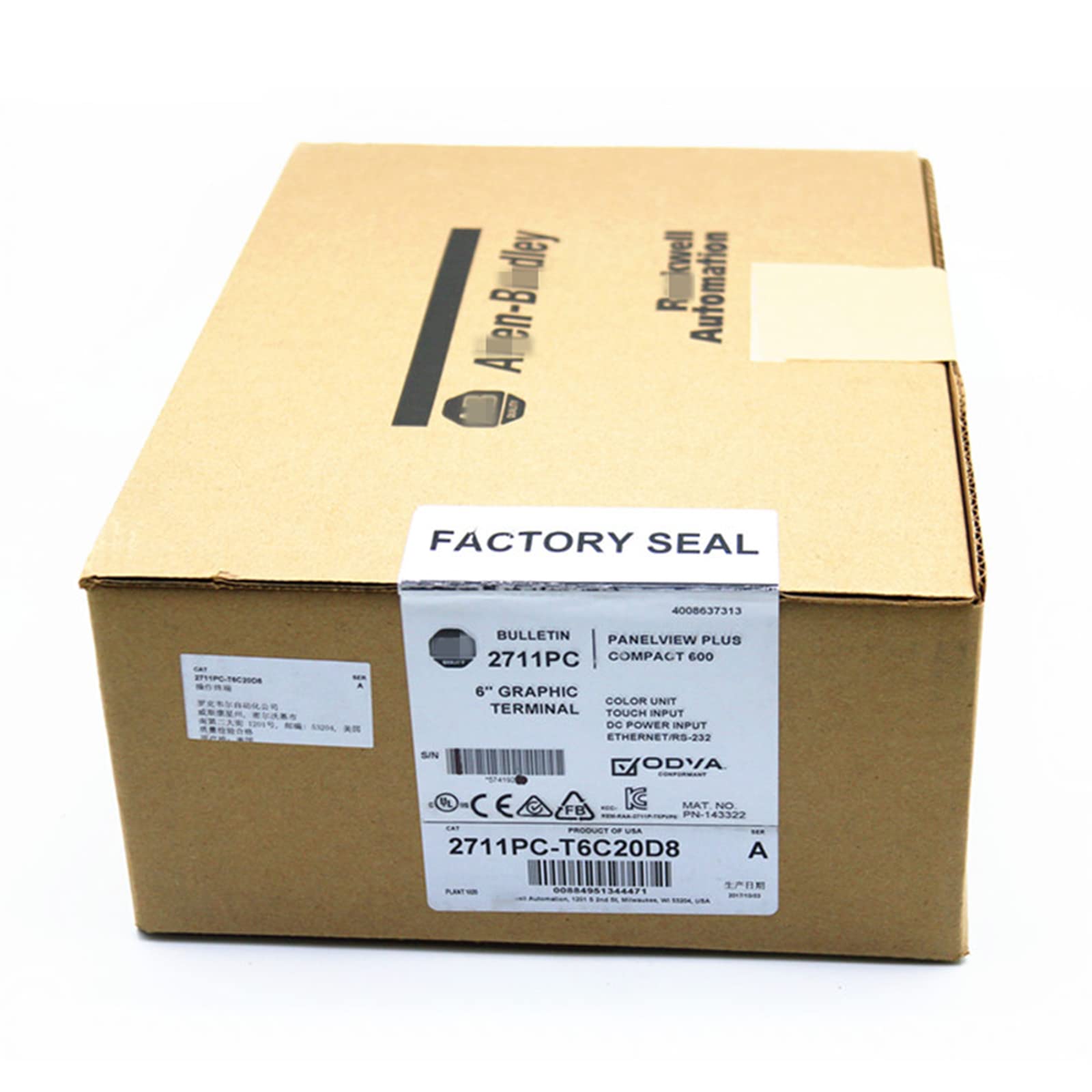 CBBEXP 2711PC-T6C20D8 Touch Screen 5.7'' Color Display Ethernet RS-232 Panel 2711PCT6C20D8 Sealed in Box 1 Year Warranty Fast Shipment