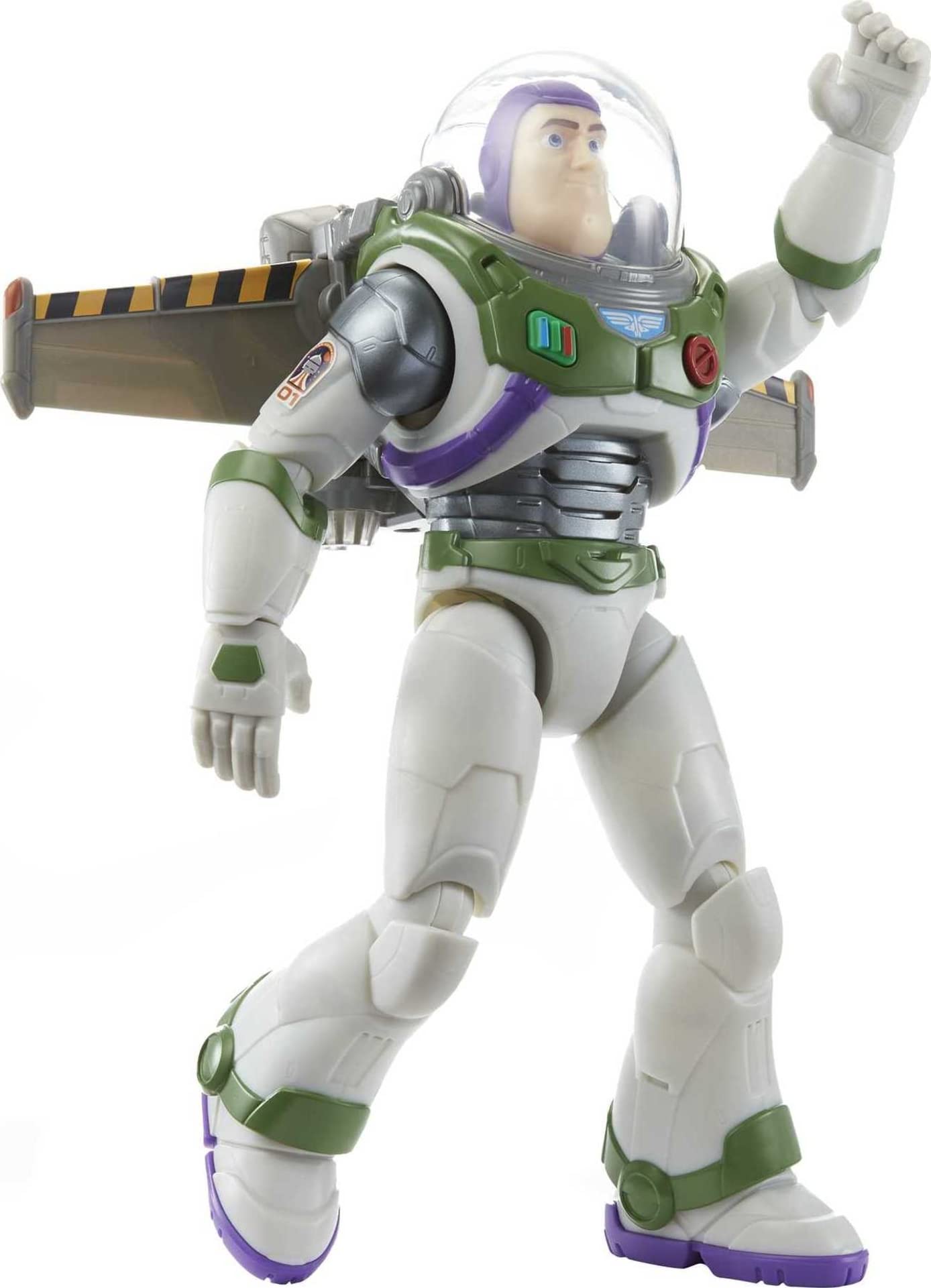 Mattel Disney Pixar Lightyear Toys, Talking Buzz Lightyear Action Figure with Liftoff Vapor Trail, 20 Sounds, Jetpack with Expanding Wings