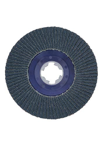 BOSCH FDX2750060 1-Piece 5 In. X-LOCK Flap Disc 60 Grit Compatible with 7/8 In. Arbor Type 27 for Applications in Metal Blending and Grinding